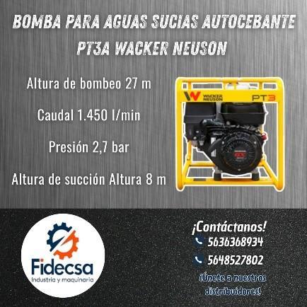 Bomba para Aguas sucias autocebante PT3A Wacker Neuson Morelos, morelos